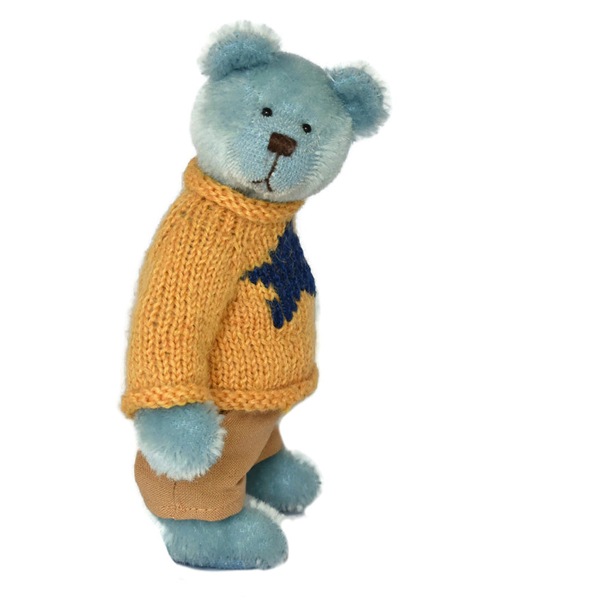 Astro - Bearitz Blue Miniature Teddy Bear Mohair Artist Collectable OOAK