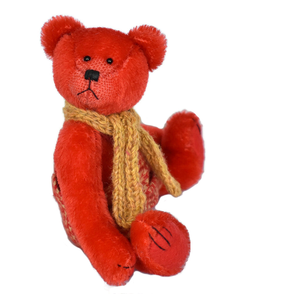 Enzo - Bearitz Red Miniature Teddy Bear Mohair Artist Collectable OOAK