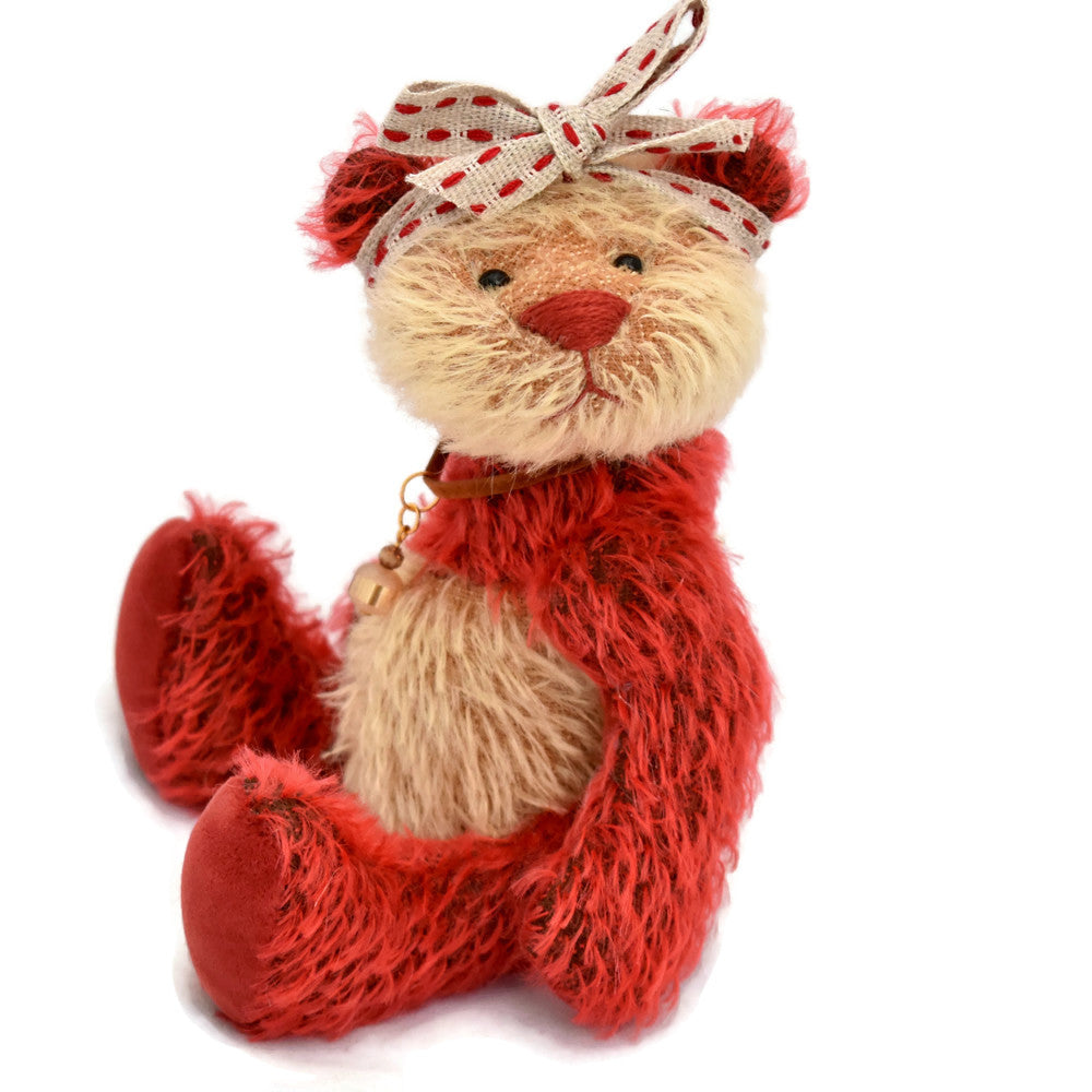Jin Jen - Handmade Red/Cream Steiff Schulte Mohair Panda Teddy Bear ...